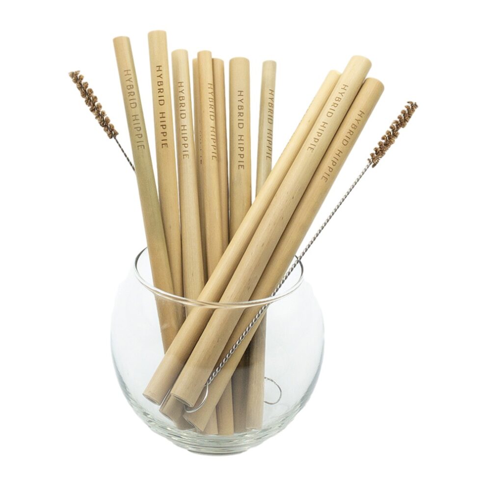 Natural Bamboo Straws - 12 Pack • Hybrid Hippie - Eco Store