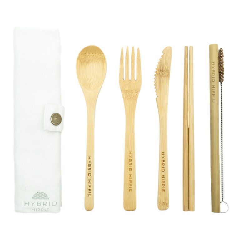 Bamboo Reusable Travel Cutlery Set • Hybrid Hippie - Eco Store